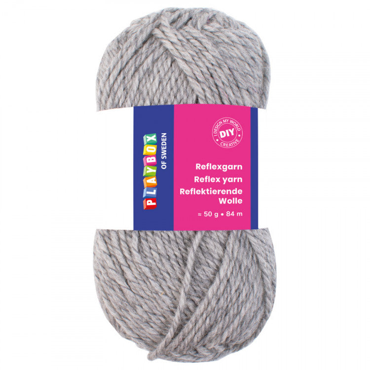 Garn grátt m/endurskíns þræði— ABC Skólavörur